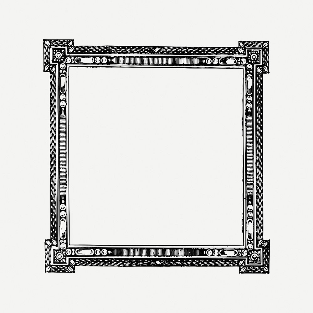 Square ornate frame clipart, vintage | Free PSD - rawpixel