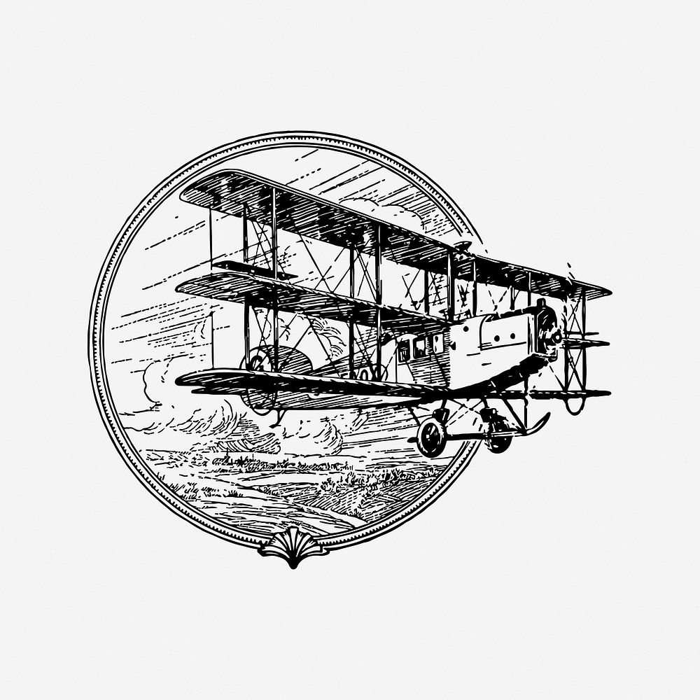Triplane, drawing illustration. Free public | Free Photo - rawpixel