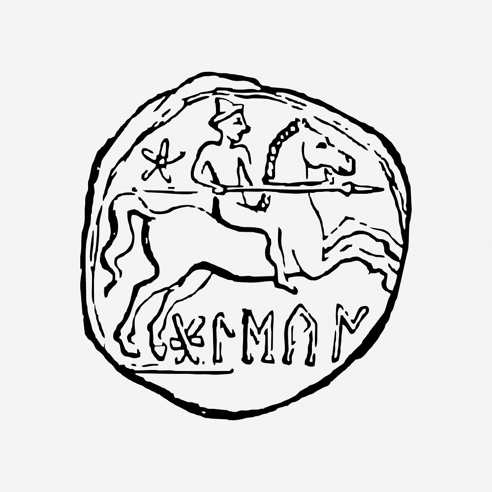 Old coin, drawing illustration | Free Photo Illustration - rawpixel