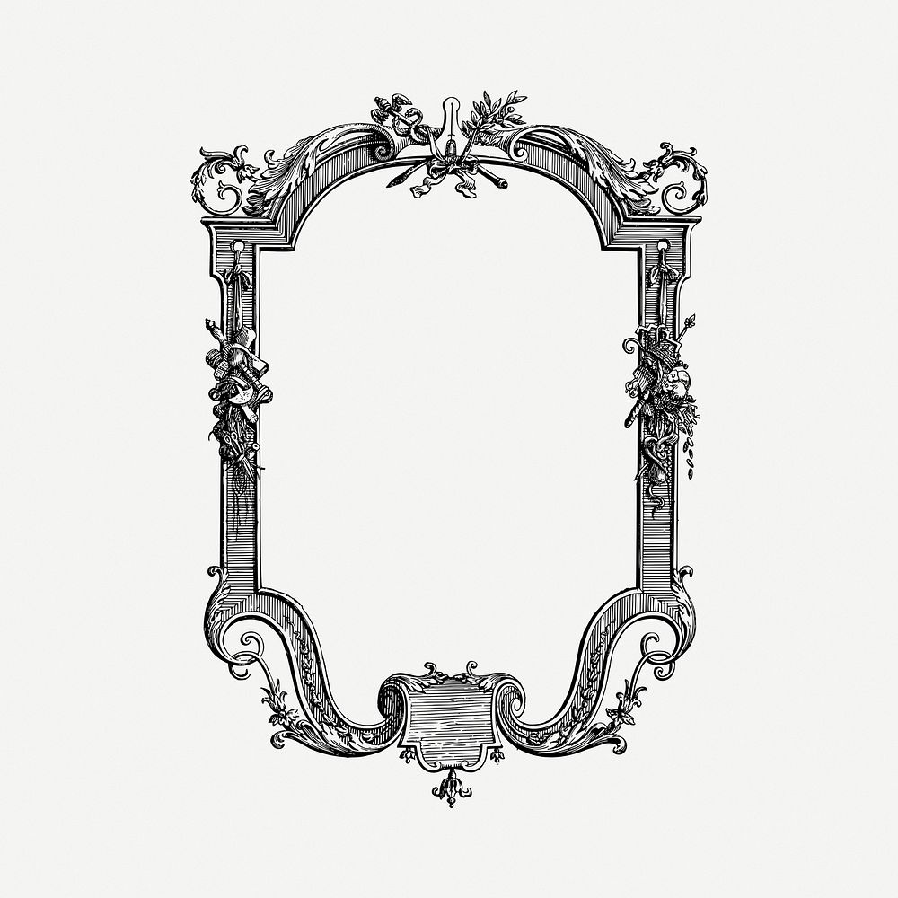 Ornamental frame drawing, vintage illustration | Free PSD - rawpixel