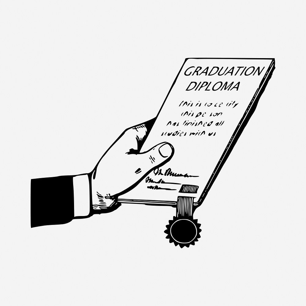 Graduation diploma drawing, vintage illustration | Free Photo ...
