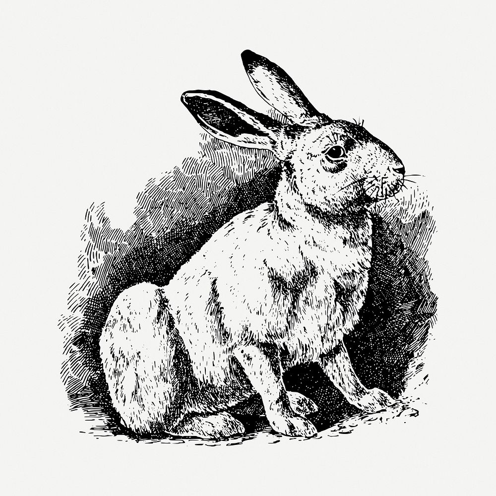 Rabbit drawing, vintage illustration psd | Free PSD - rawpixel