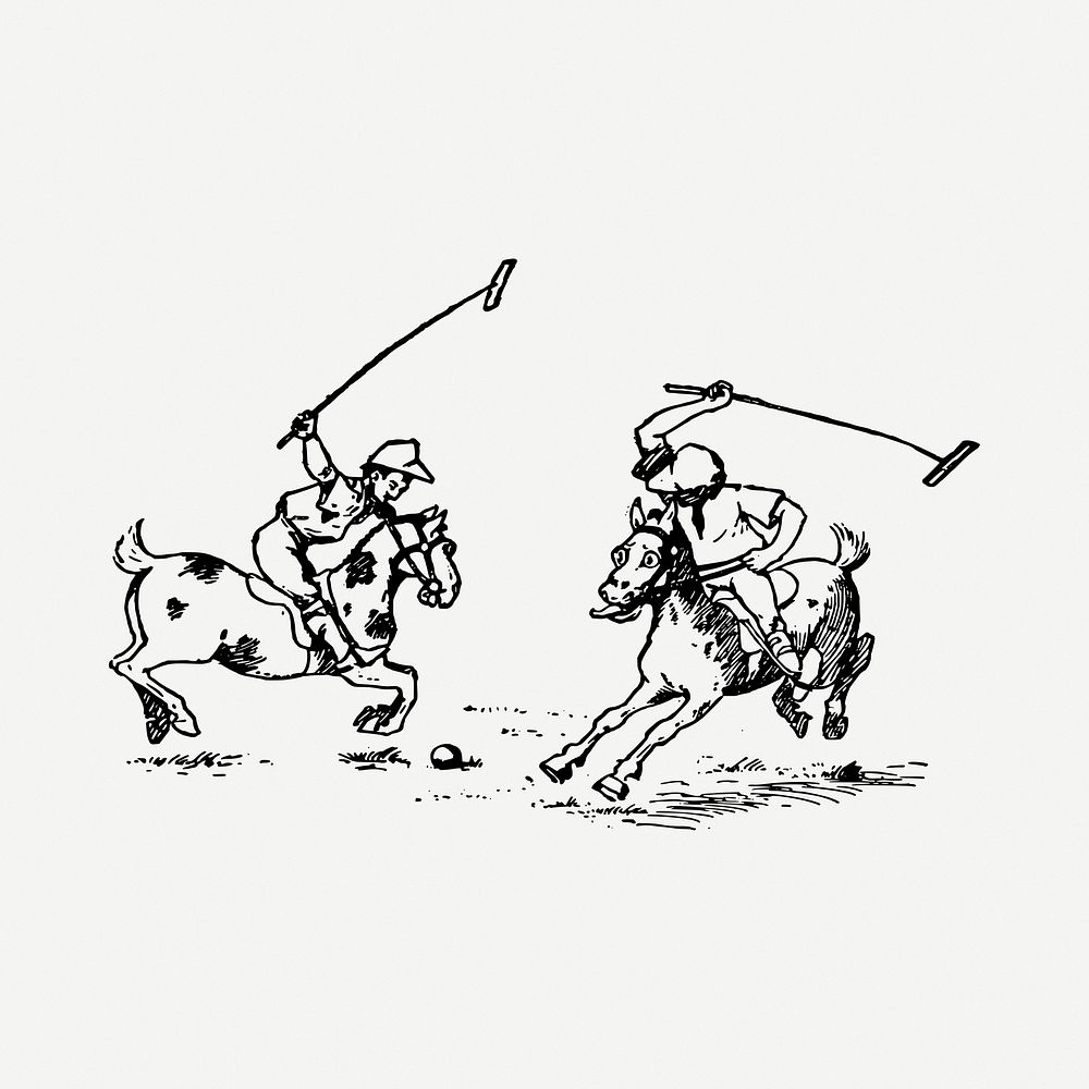 Polo sports drawing, vintage illustration | Free PSD - rawpixel