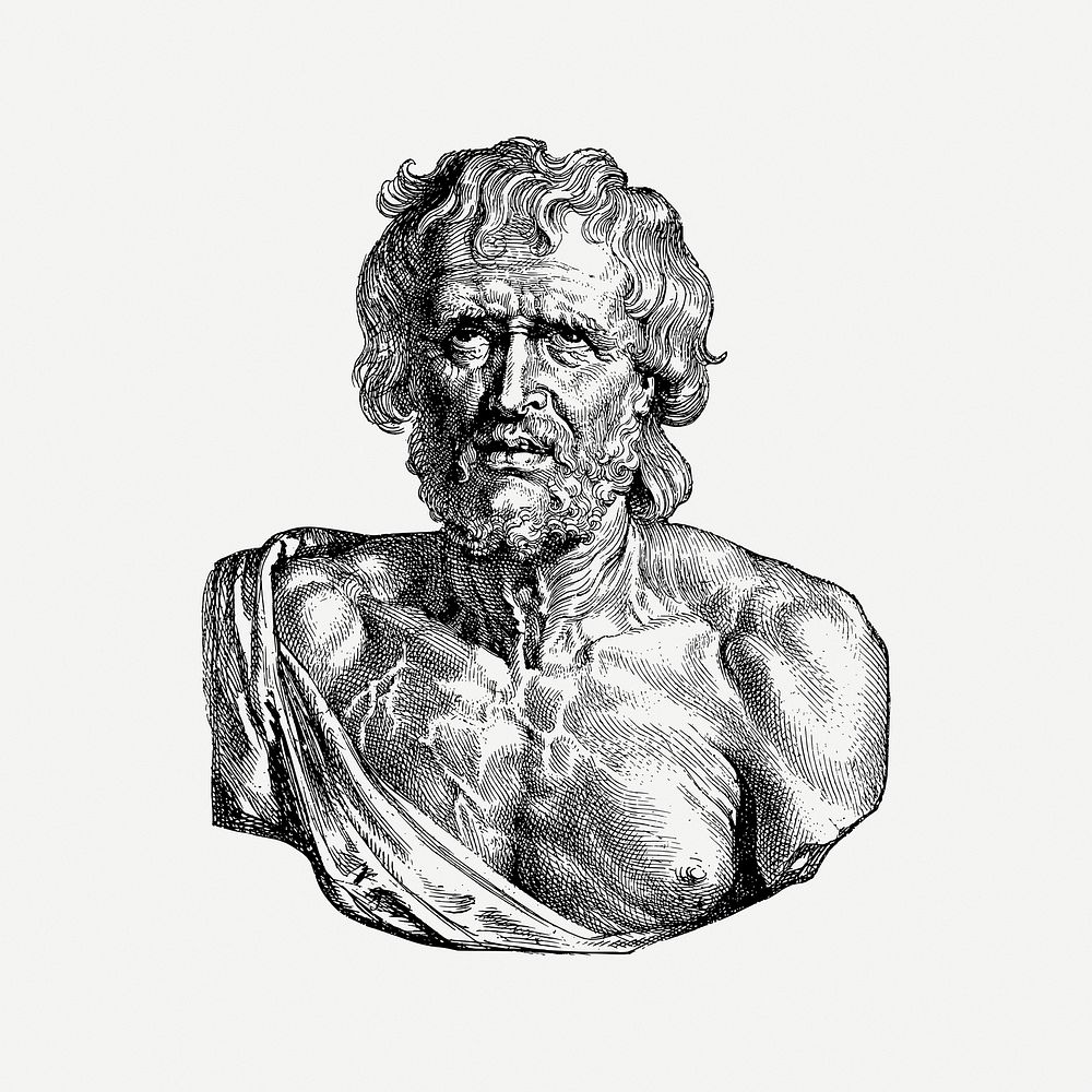 Seneca portrait clipart, vintage illustration | Free PSD - rawpixel
