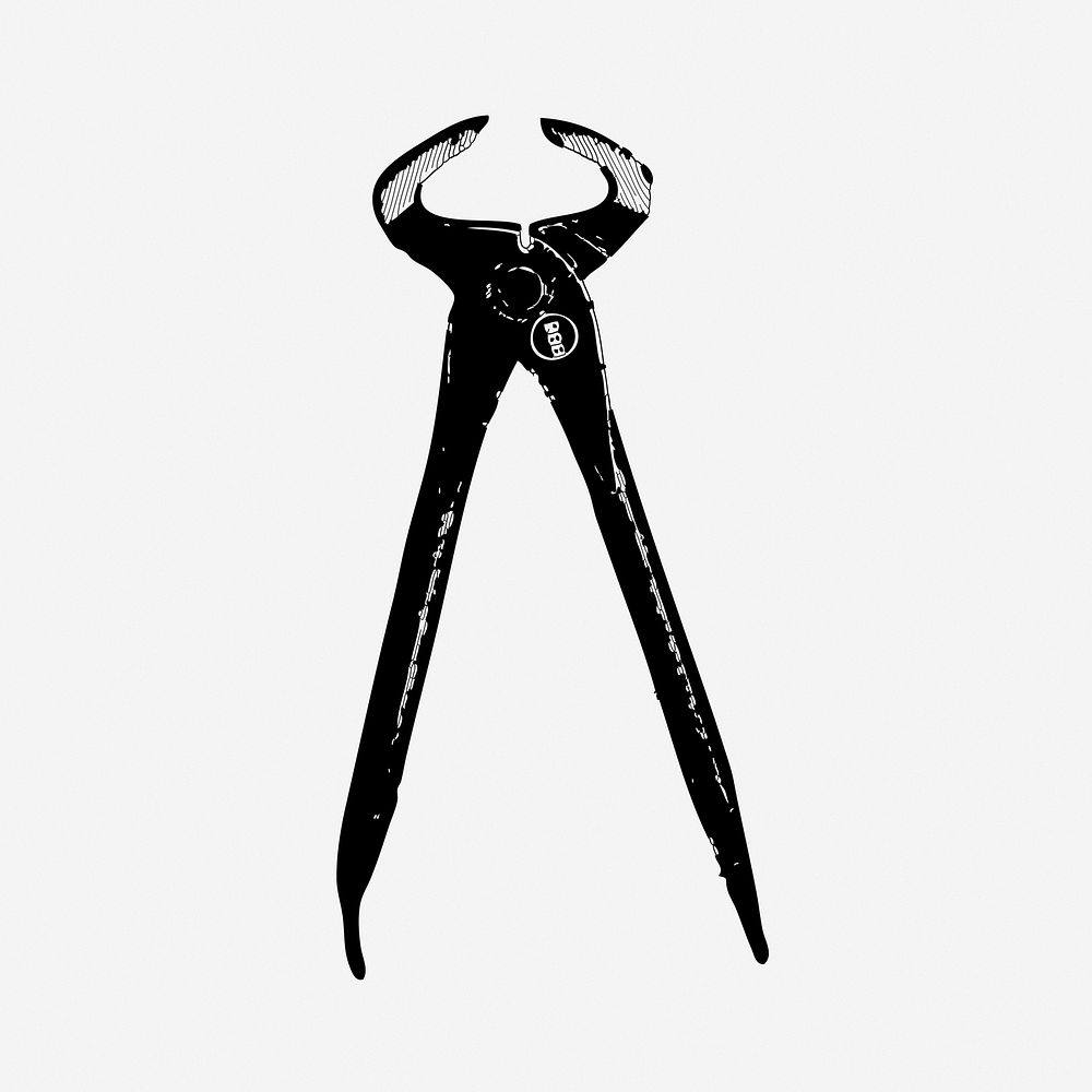 Pincers, black & white illustration | Free Photo Illustration - rawpixel