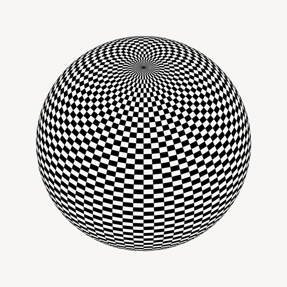 Checkered sphere collage element vector. | Free Vector - rawpixel