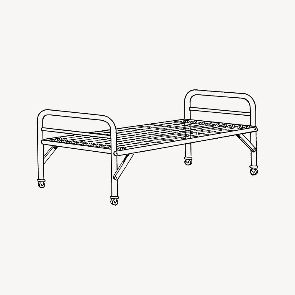 Camp bed clipart, vintage illustration | Free PSD - rawpixel