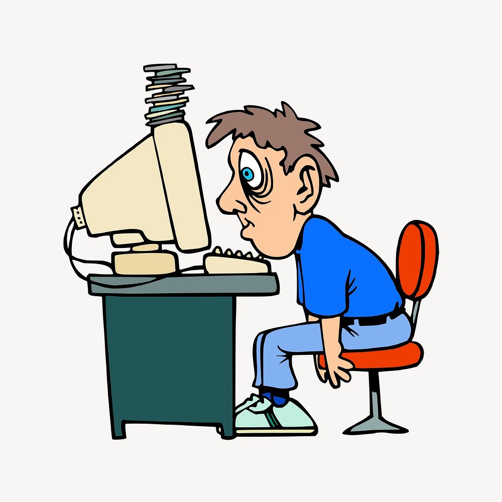 Tired employee illustration | Free Photo Illustration - rawpixel