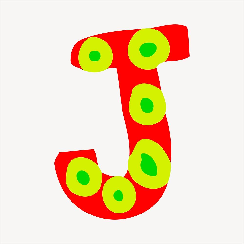 J alphabet clipart, cute illustration | Free PSD - rawpixel