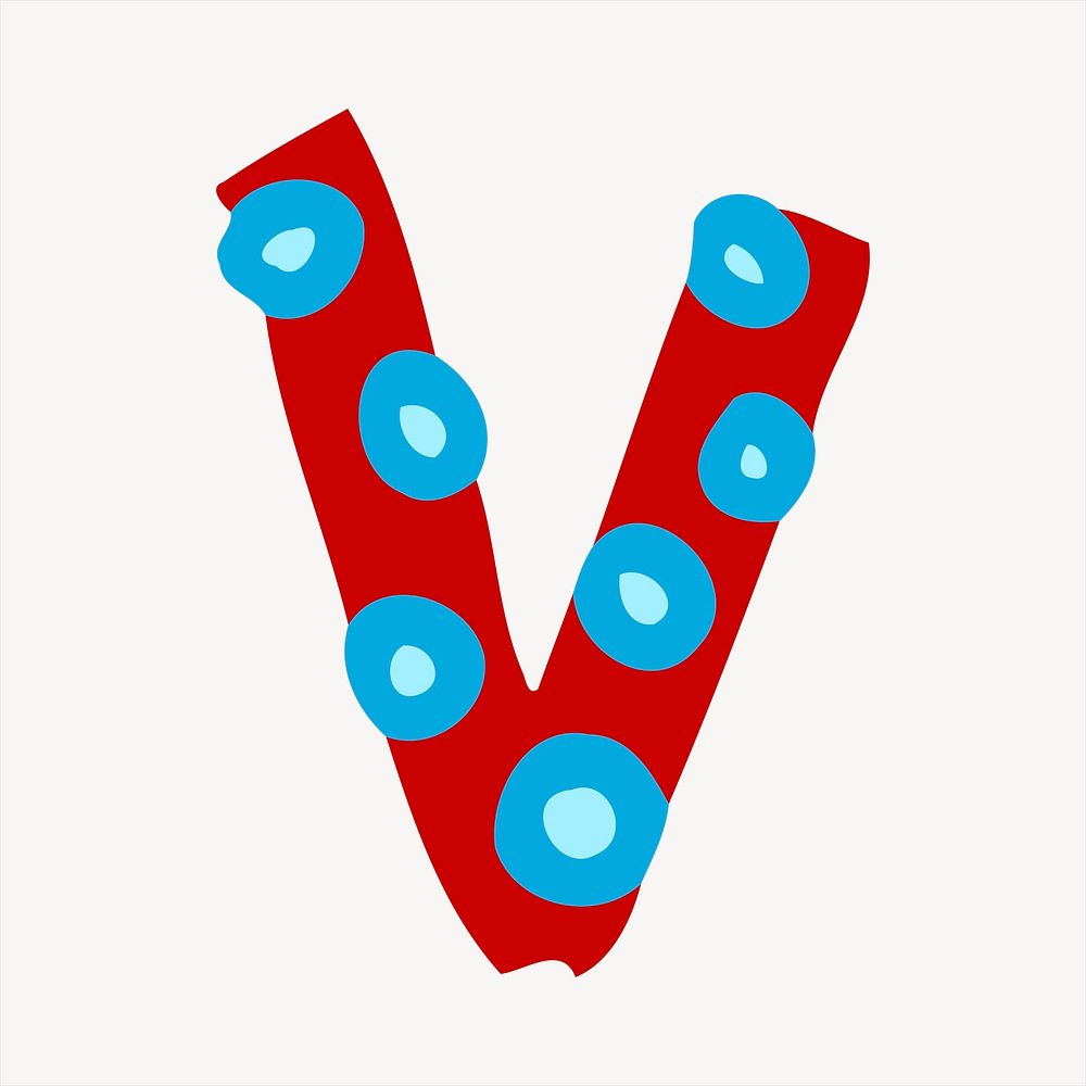V alphabet clipart, cute illustration. | Free Photo - rawpixel