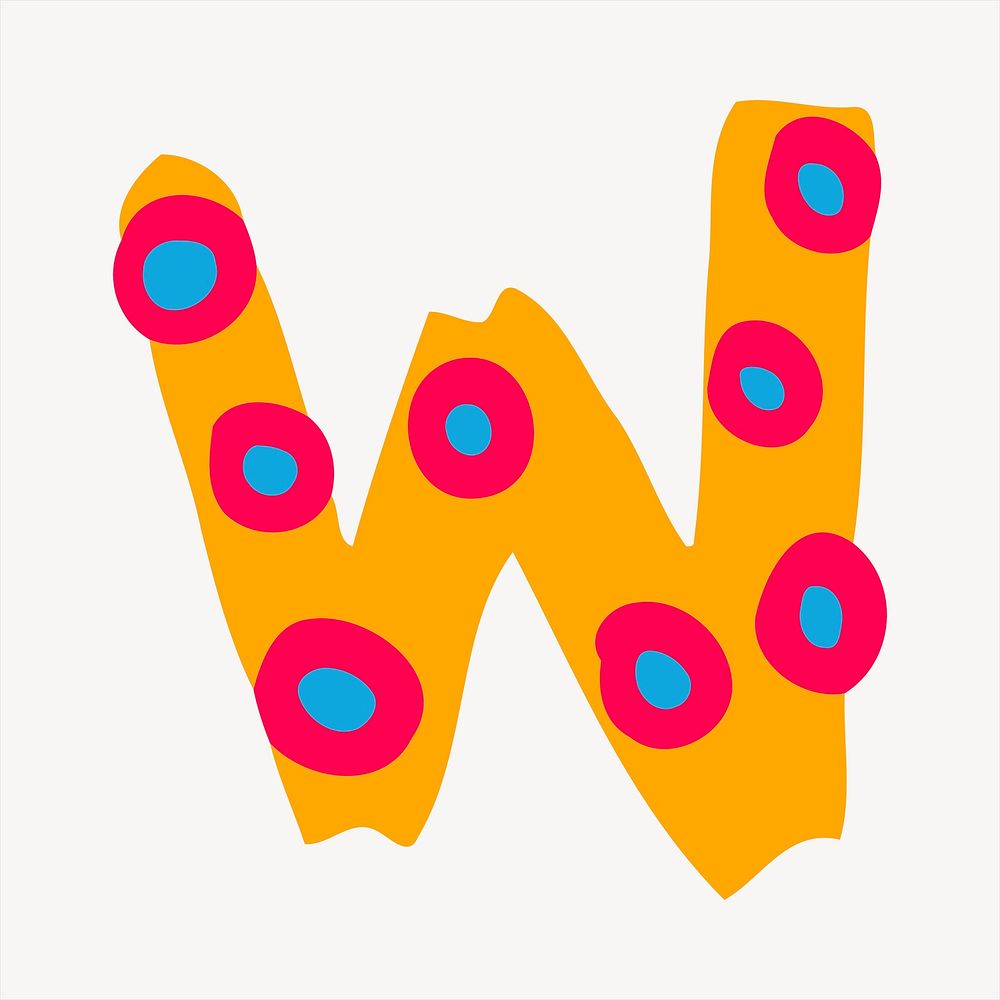 W alphabet clipart, cute illustration | Free Photo Illustration - rawpixel