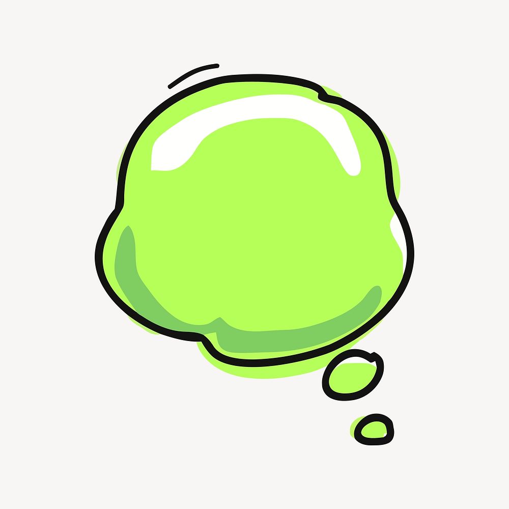 Green speech bubble clipart, cute | Free PSD - rawpixel