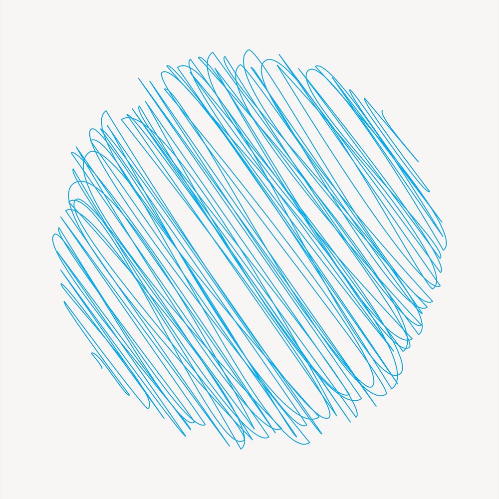 Blue scribble badge clipart, abstract | Free PSD - rawpixel