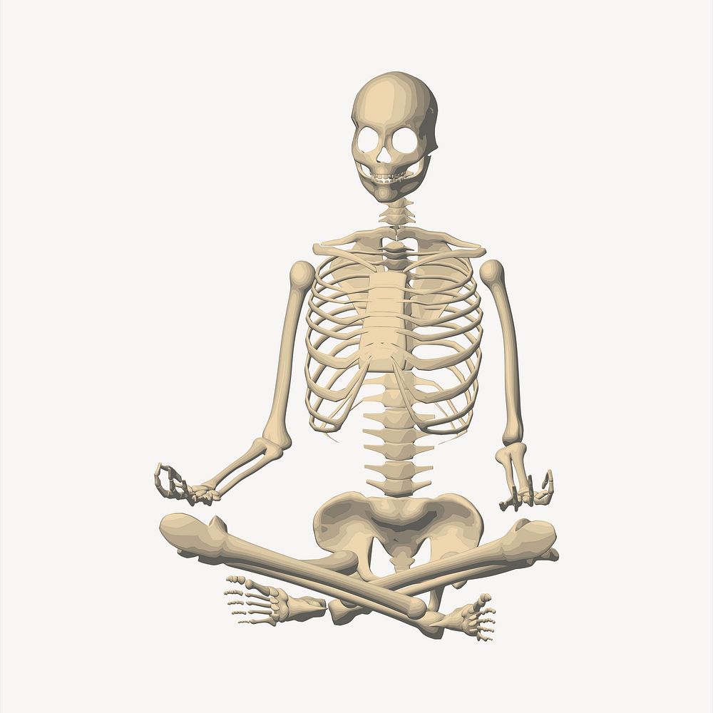 Meditating skeleton illustration. | Free Photo Illustration - rawpixel