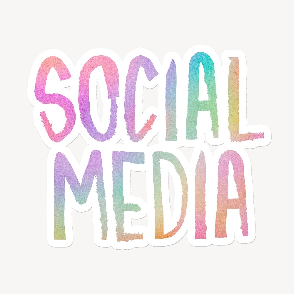 Social media word sticker typography | Free Photo - rawpixel