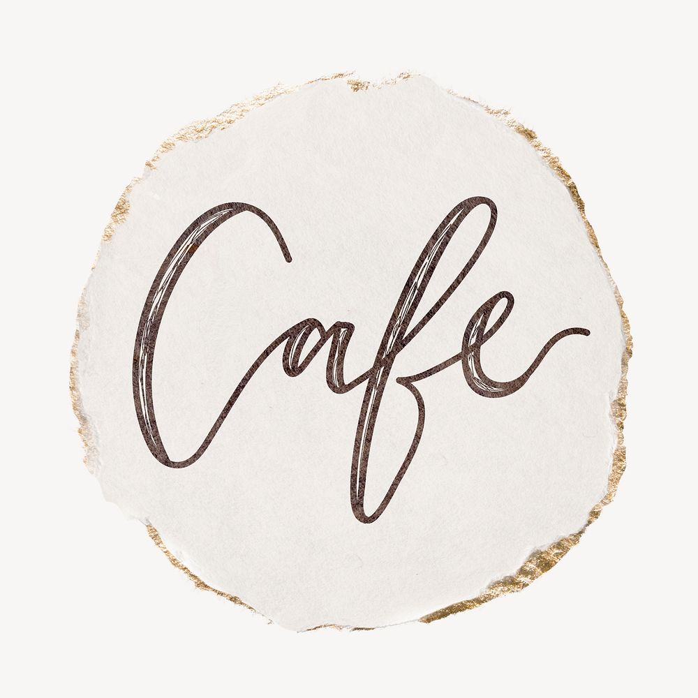 Cafe word, ripped paper typography | Free Photo - rawpixel