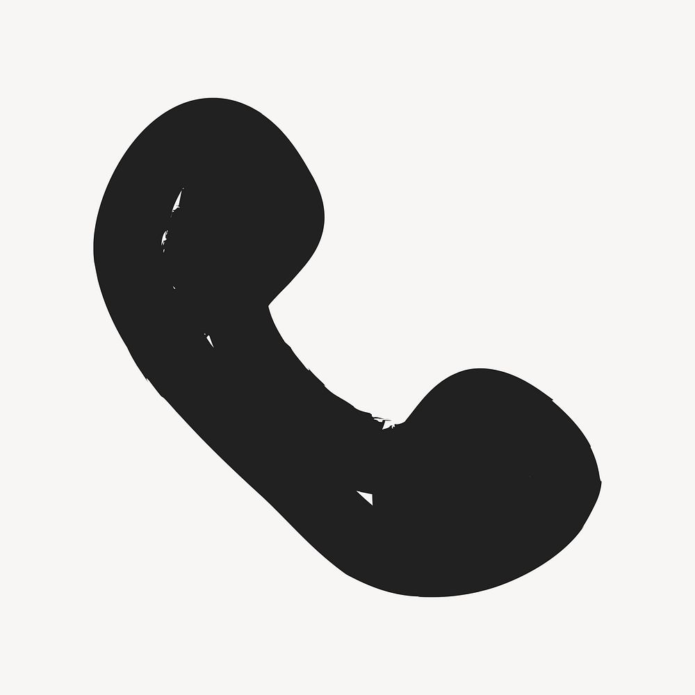 Telephone icon collage element, black | Premium Vector - rawpixel