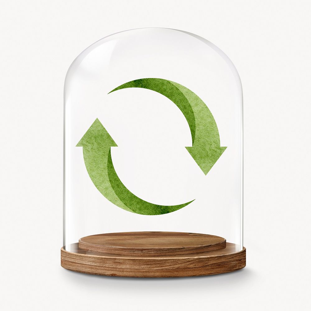 Recycle symbol in glass dome, | Free Photo - rawpixel