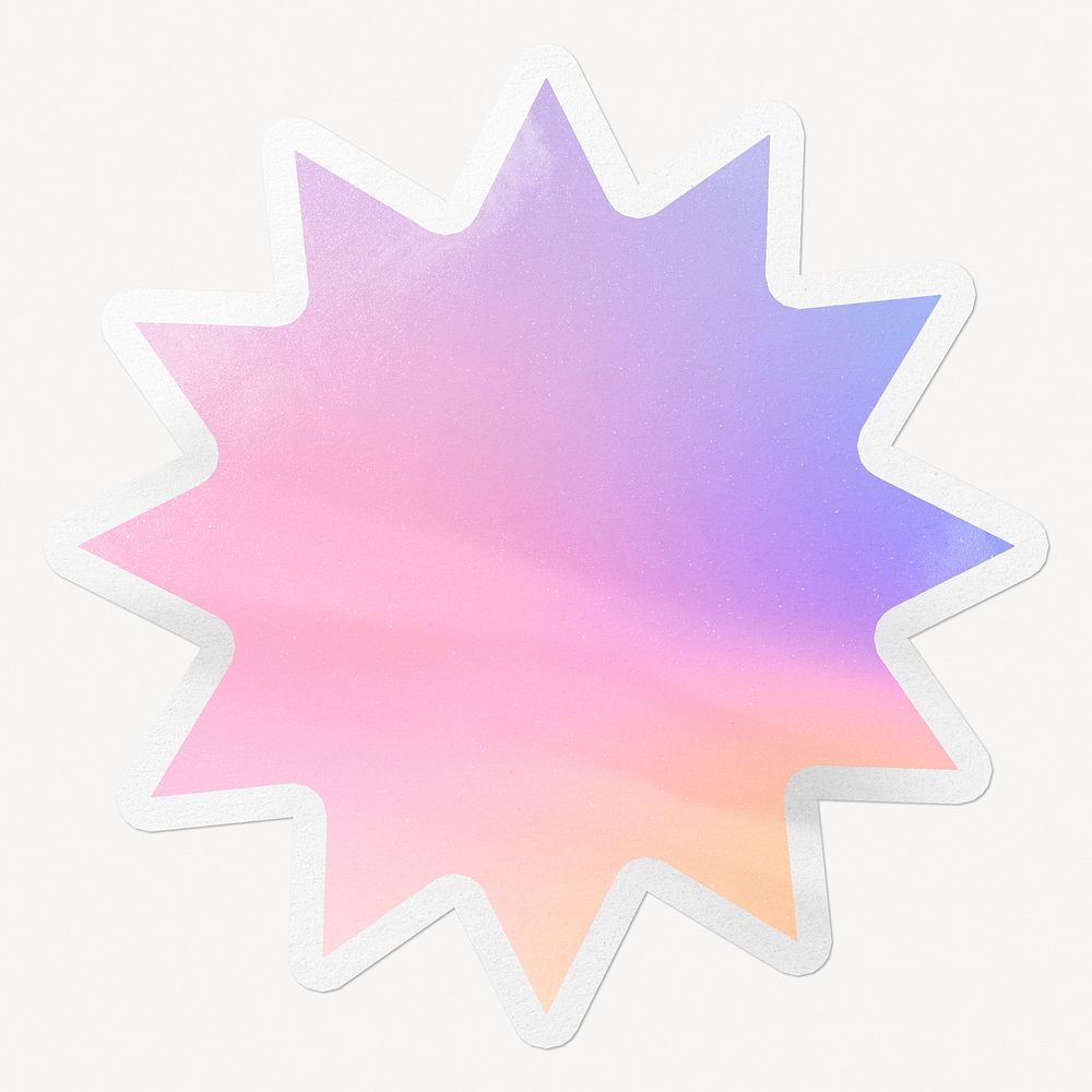 Pastel gradient sticker, starburst white | Free Photo - rawpixel