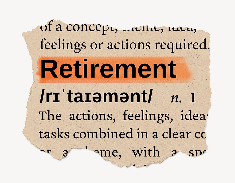 Retirement ripped dictionary, editable word | Premium PSD - rawpixel