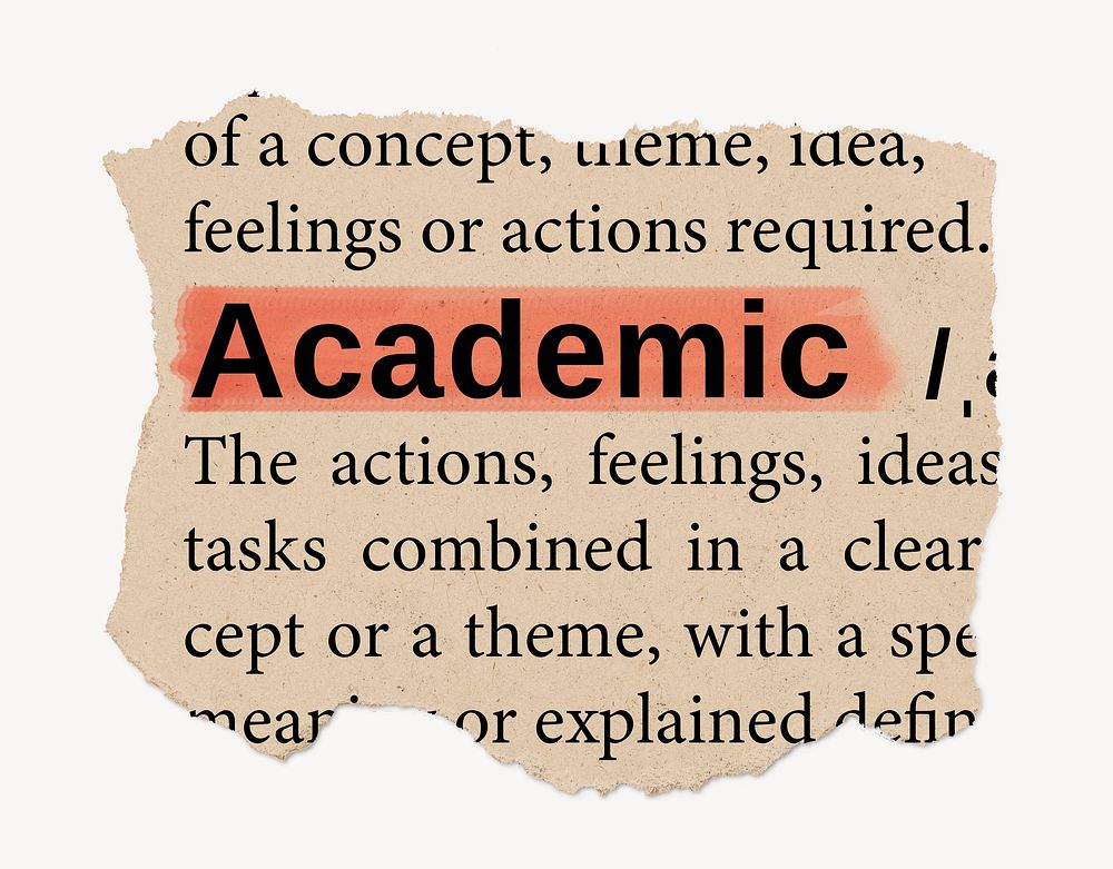 Academic ripped dictionary, editable word | Free PSD - rawpixel