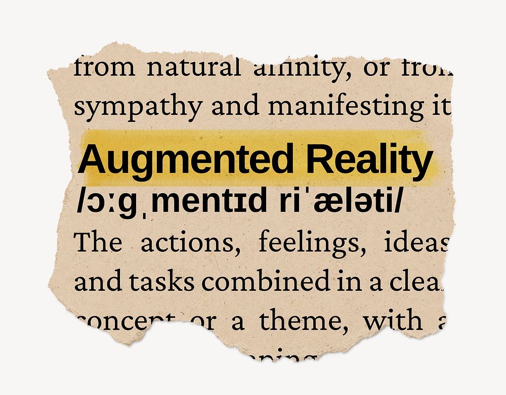 Augmented reality ripped dictionary, editable | Premium PSD - rawpixel