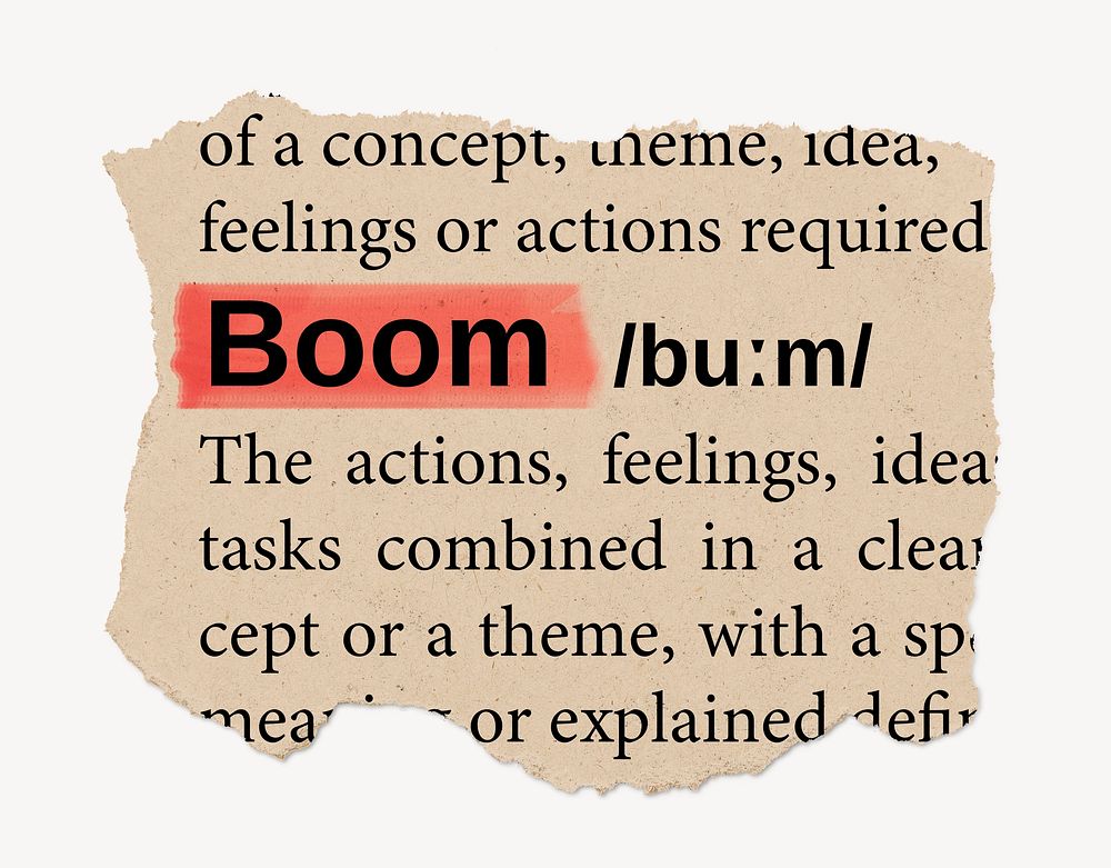 Boom ripped dictionary, editable word | Premium PSD - rawpixel