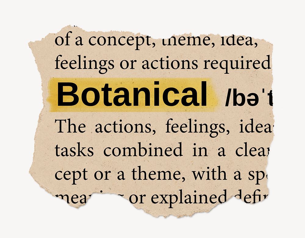 Botanical dictionary word, vintage ripped | Free Photo - rawpixel