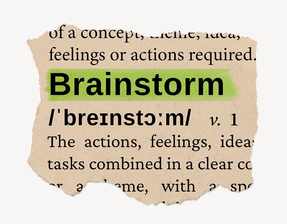 Brainstorm ripped dictionary, editable word | Premium PSD - rawpixel