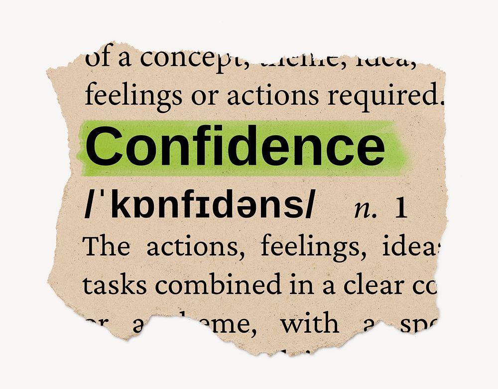 Confidence ripped dictionary, editable word | Premium PSD - rawpixel