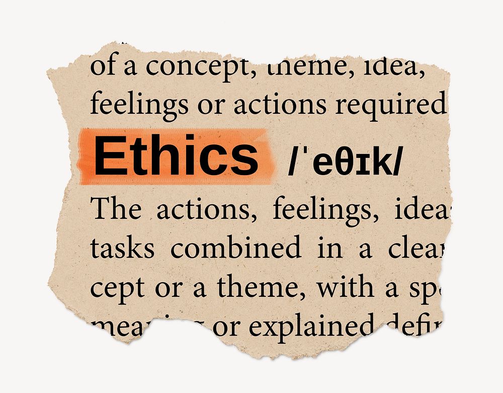 Ethics ripped dictionary, editable word | Premium PSD - rawpixel
