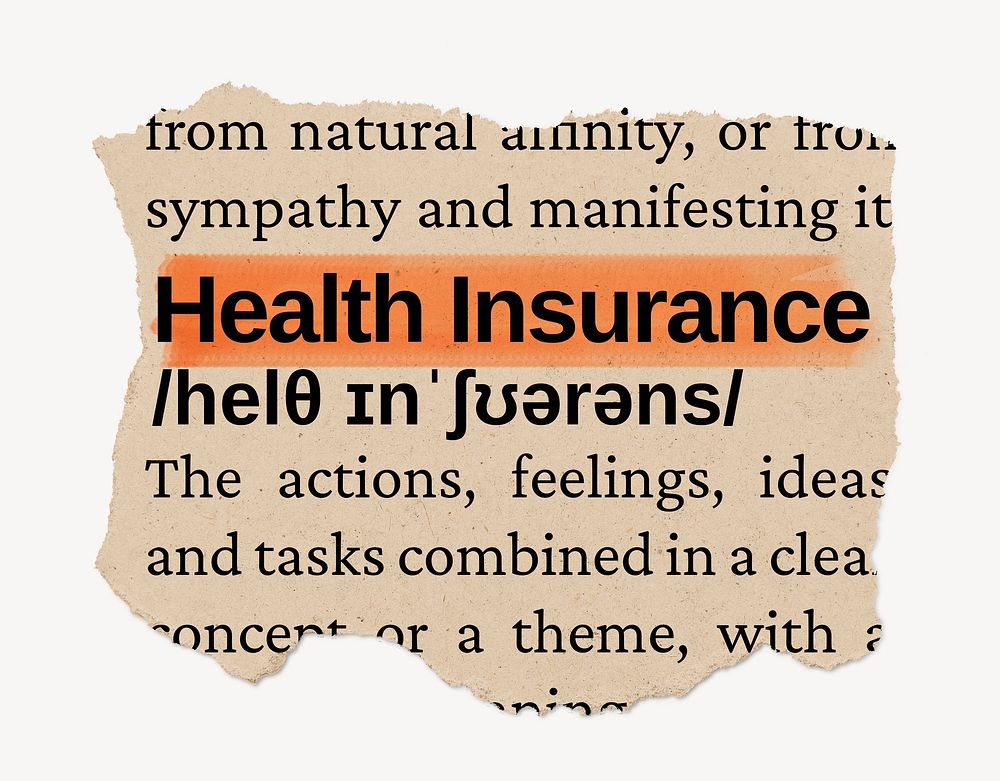 Health insurance dictionary word, vintage | Free Photo - rawpixel