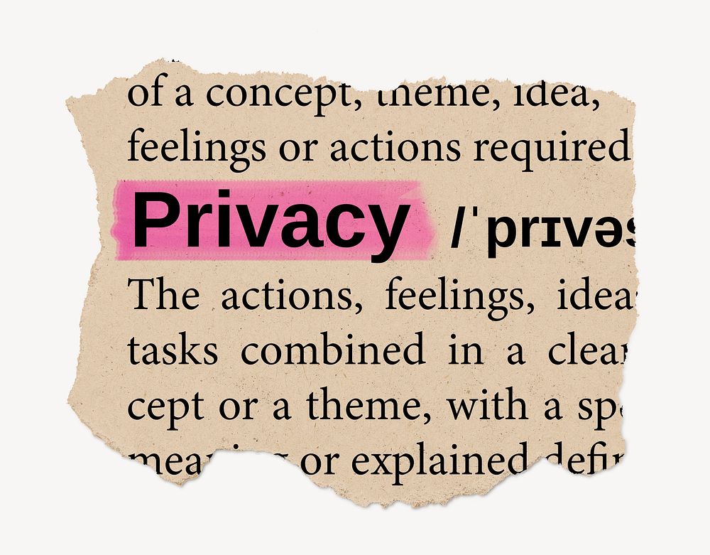 Privacy ripped dictionary, editable word | Free PSD - rawpixel