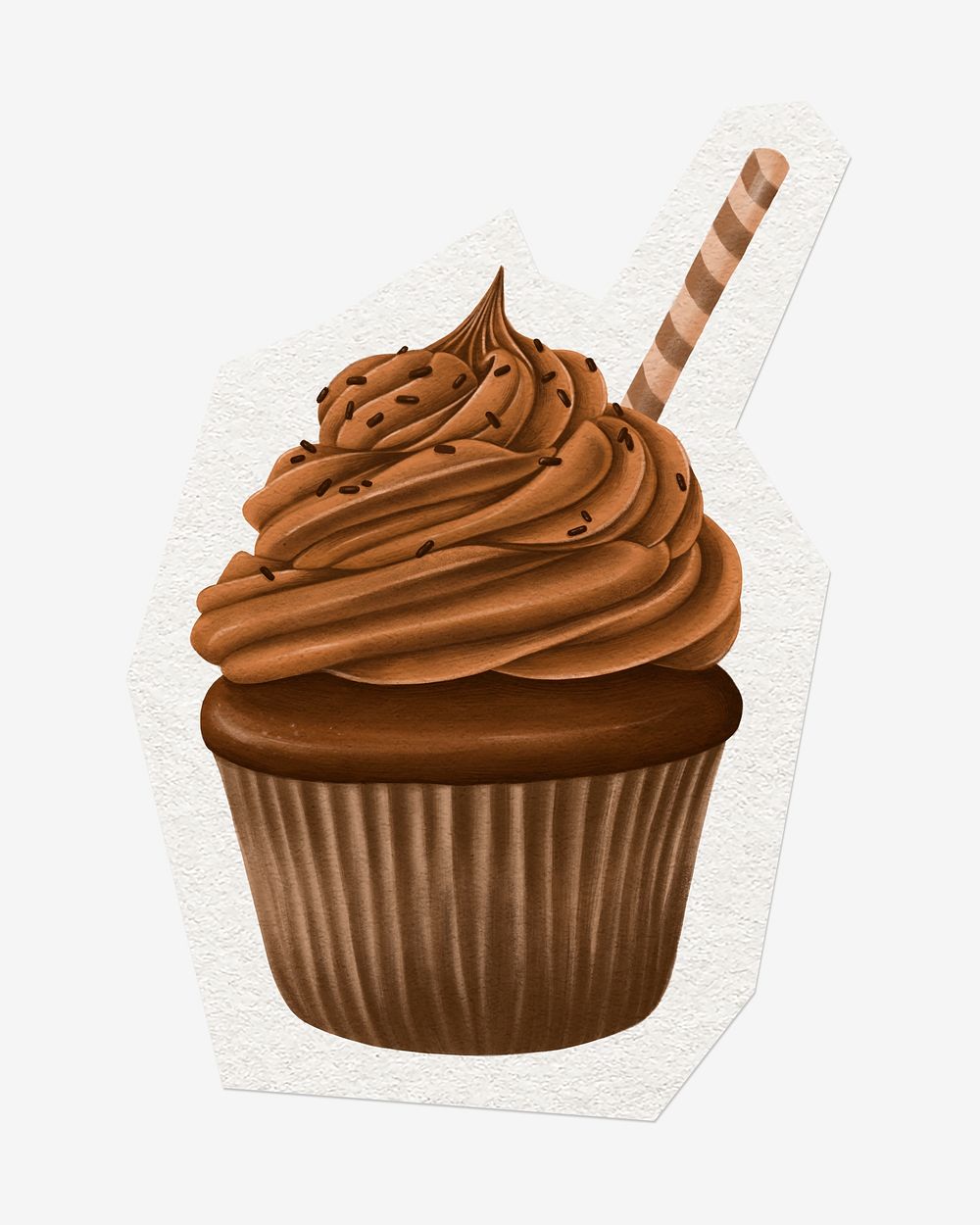 Chocolate cupcake, cut paper, white | Free Photo - rawpixel