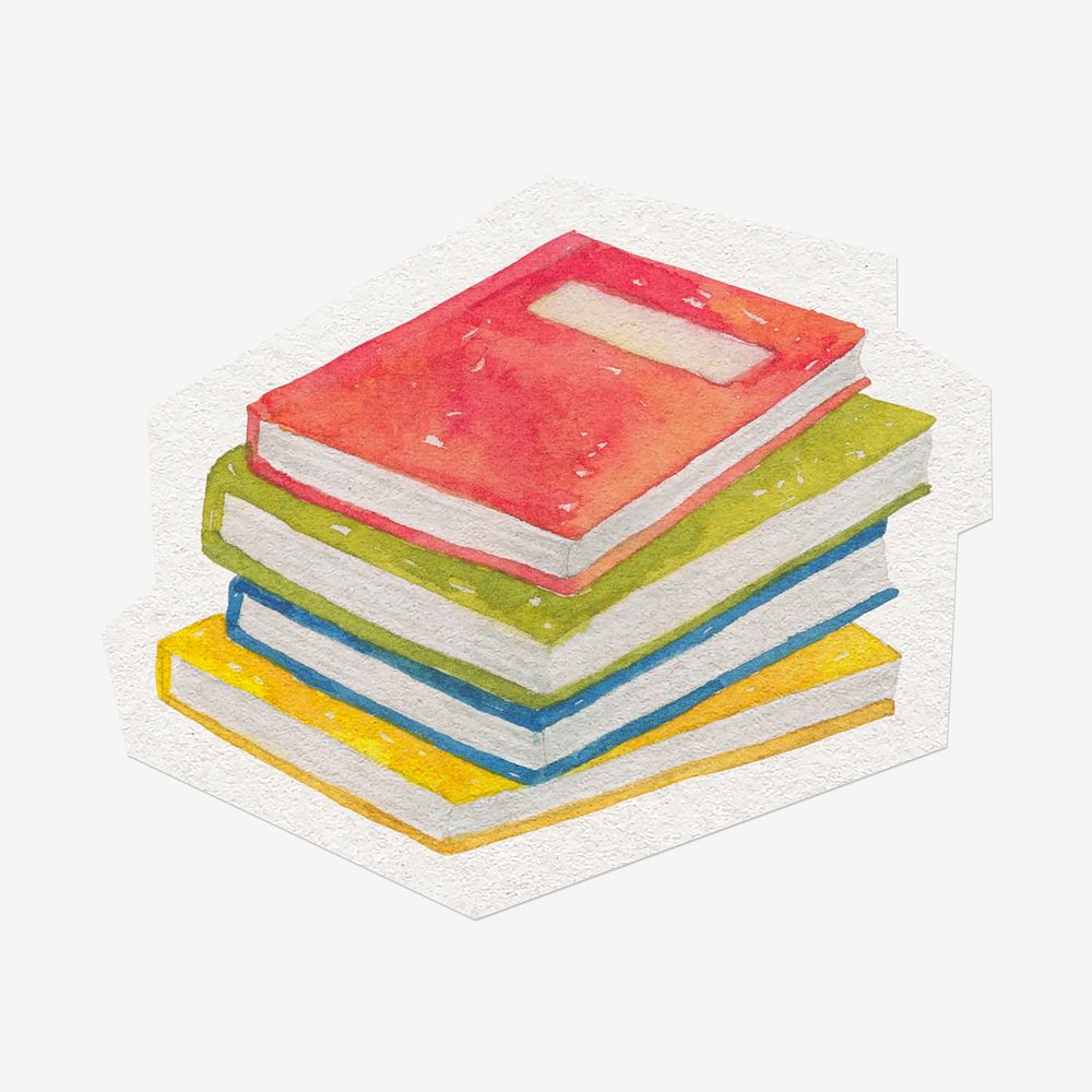 Book stack, cut out paper, | Photo - rawpixel