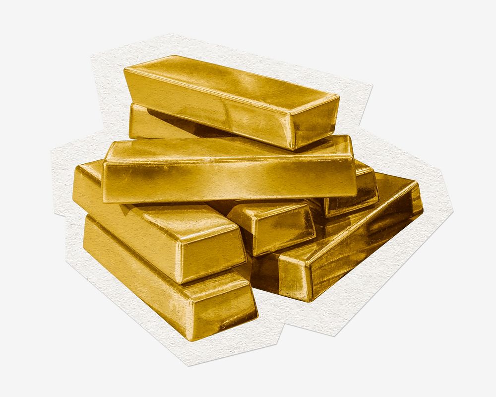 Gold bars stack, cut paper, | Premium Photo - rawpixel
