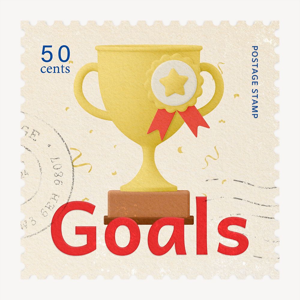 Goals postage stamp, business stationery | Free Photo - rawpixel