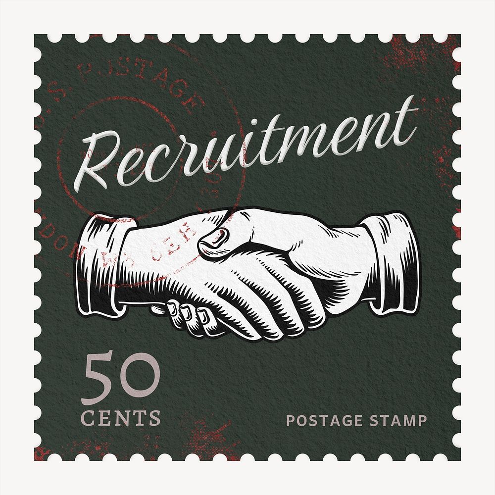 Recruitment postage stamp sticker, business | Premium PSD - rawpixel