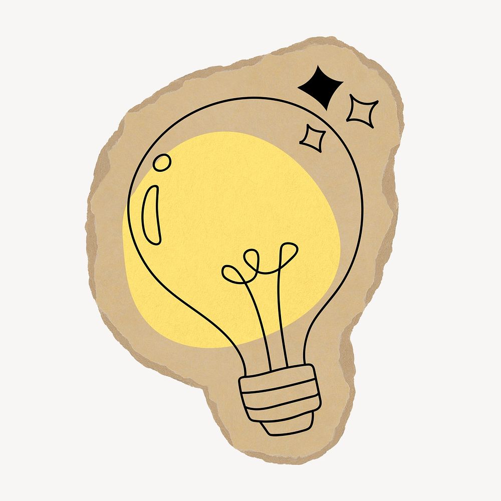 Light bulb collage element, creativity | Free PSD - rawpixel