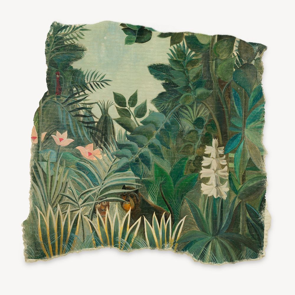 Equatorial jungle sticker, ripped paper | Premium PSD - rawpixel