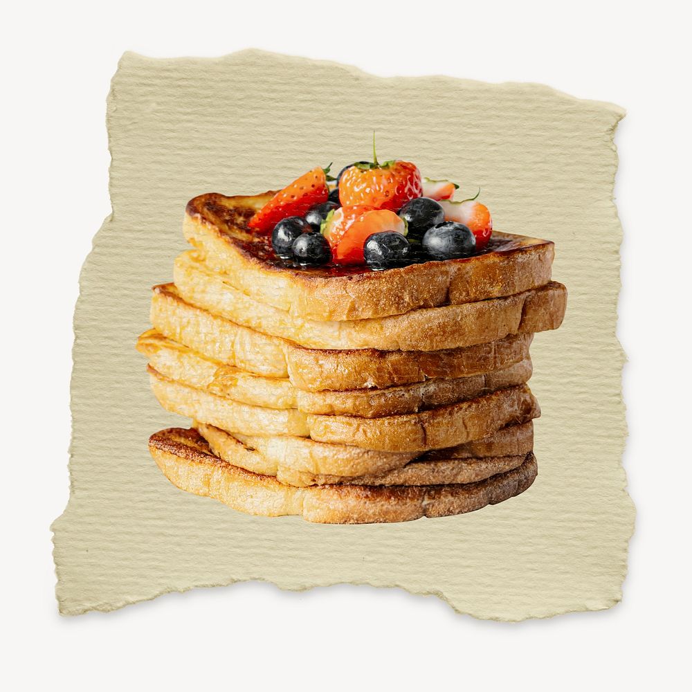French toast, ripped paper collage | Premium PSD - rawpixel