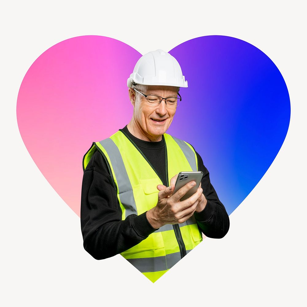 Construction contractor, heart badge design | Free Photo - rawpixel
