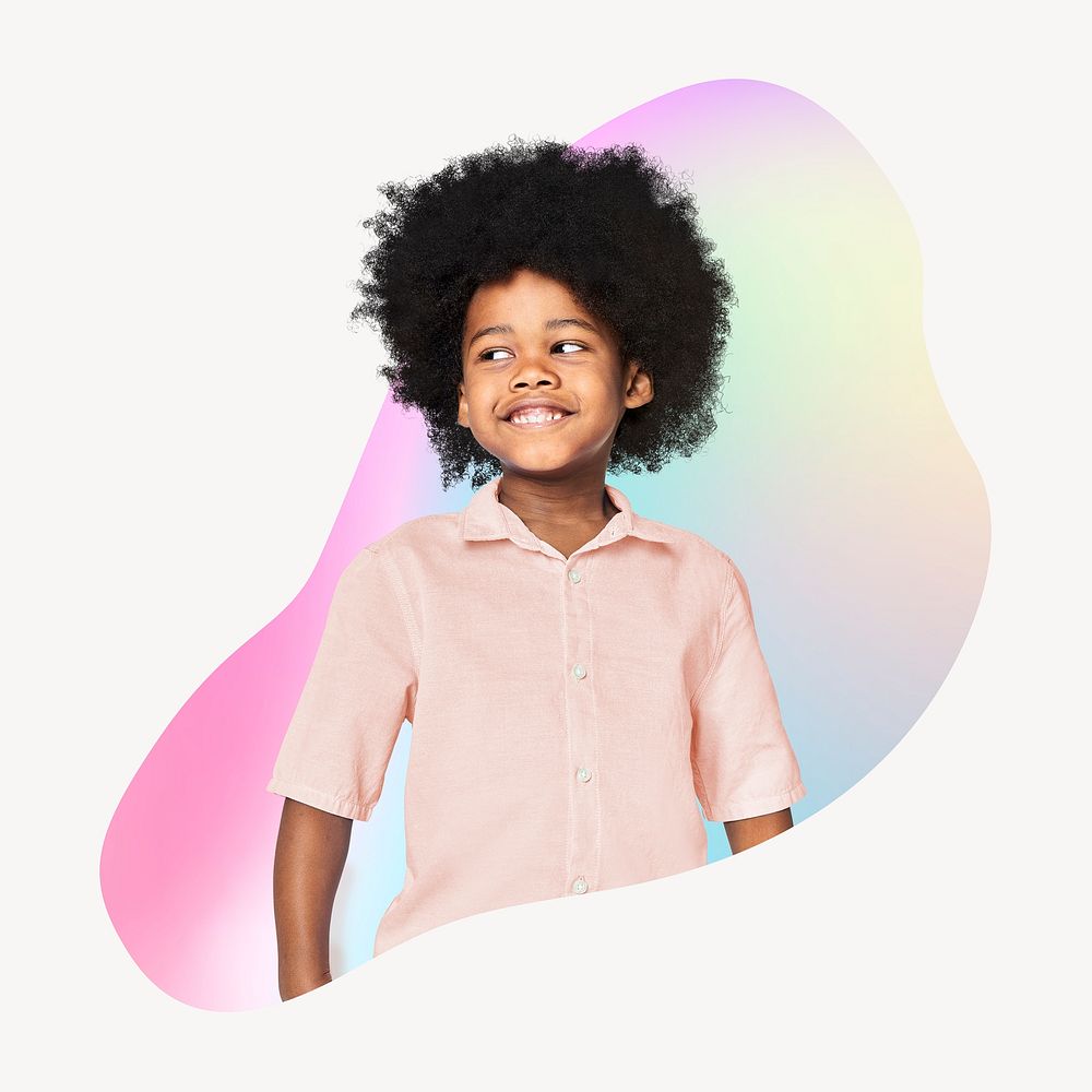 Smiling little boy, abstract shape | Free Photo - rawpixel