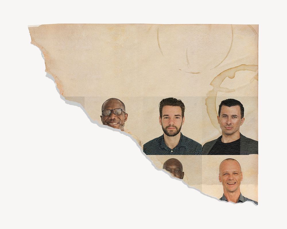 Diverse businessmen vintage ripped paper, | Free Photo - rawpixel