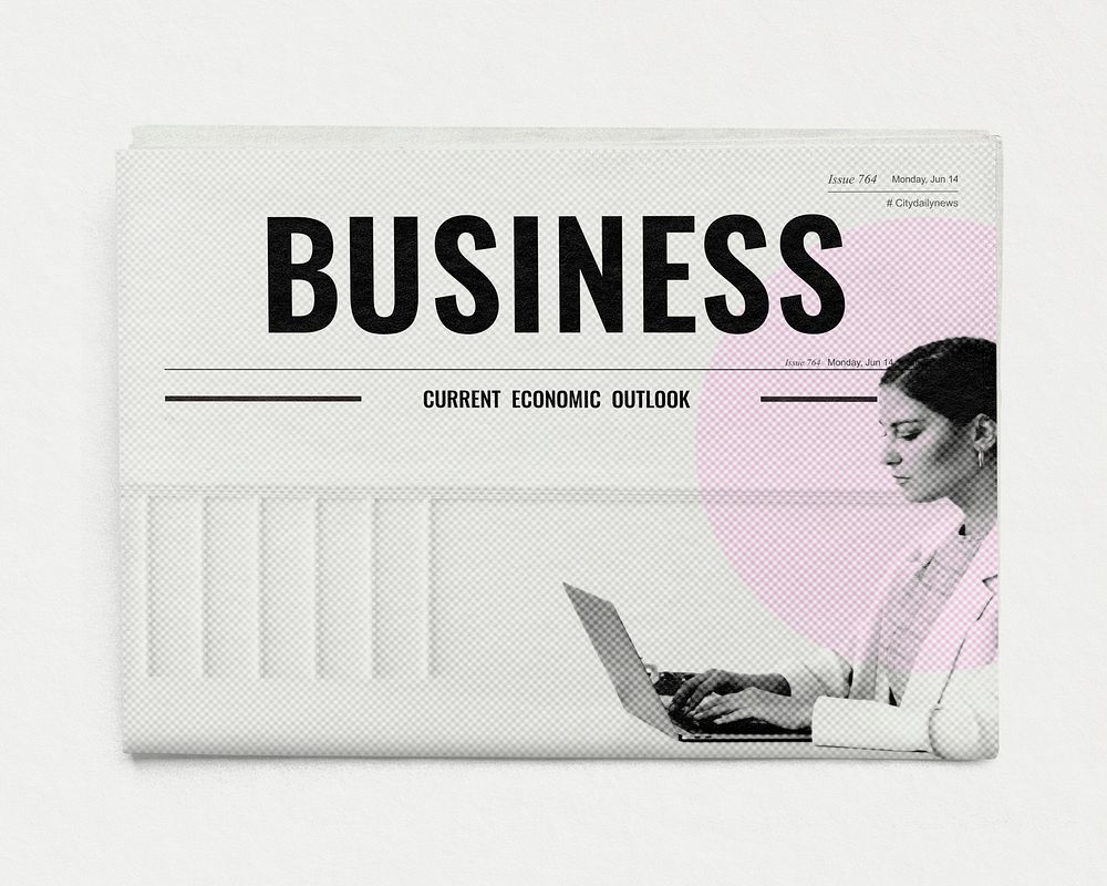 Businesswoman typing laptop newspaper, business | Free Photo - rawpixel