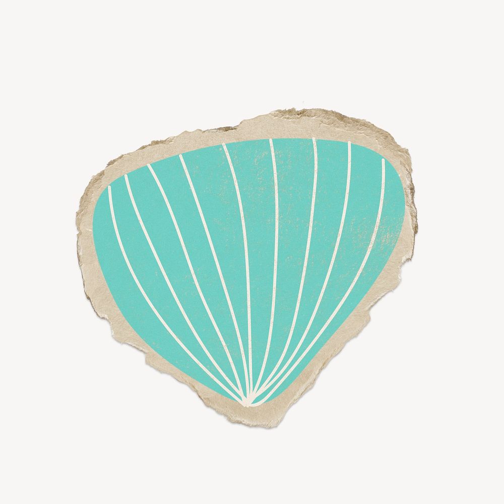 Green shell collage element, abstract | Premium PSD - rawpixel