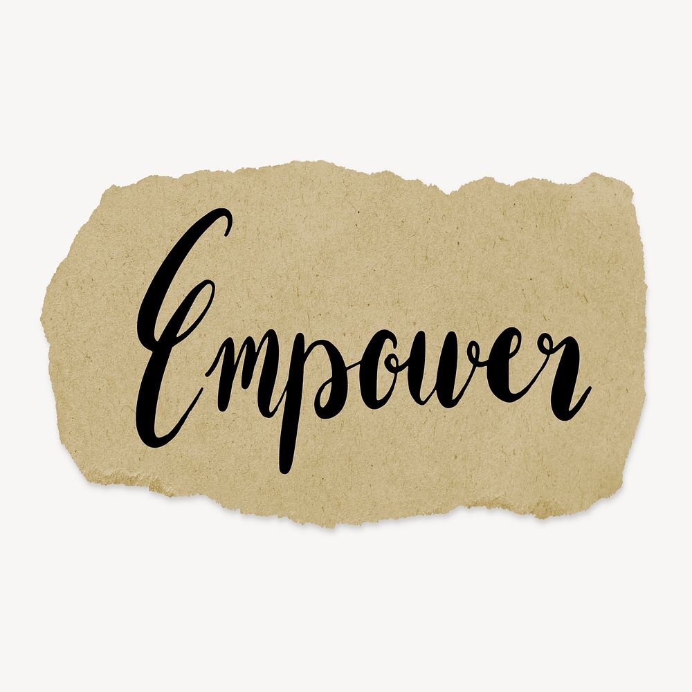 Empower word, ripped paper typography | Premium PSD - rawpixel