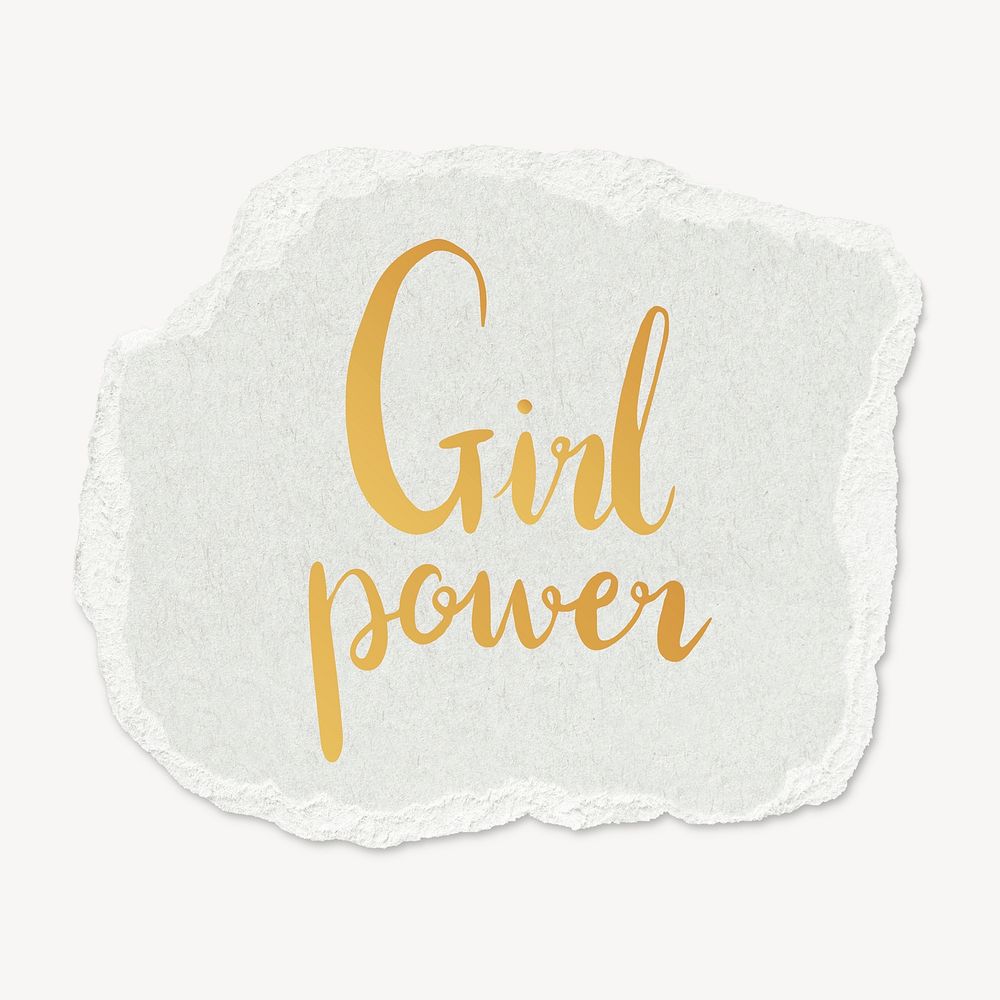 Girl power word, torn paper | Premium PSD - rawpixel