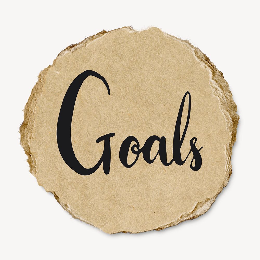 Goals word, ripped paper typography | Premium PSD - rawpixel