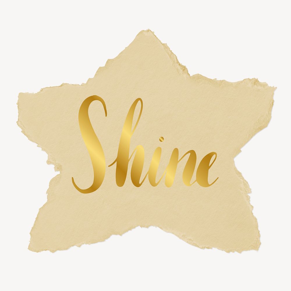 Shine word, ripped paper typography | Free Photo - rawpixel